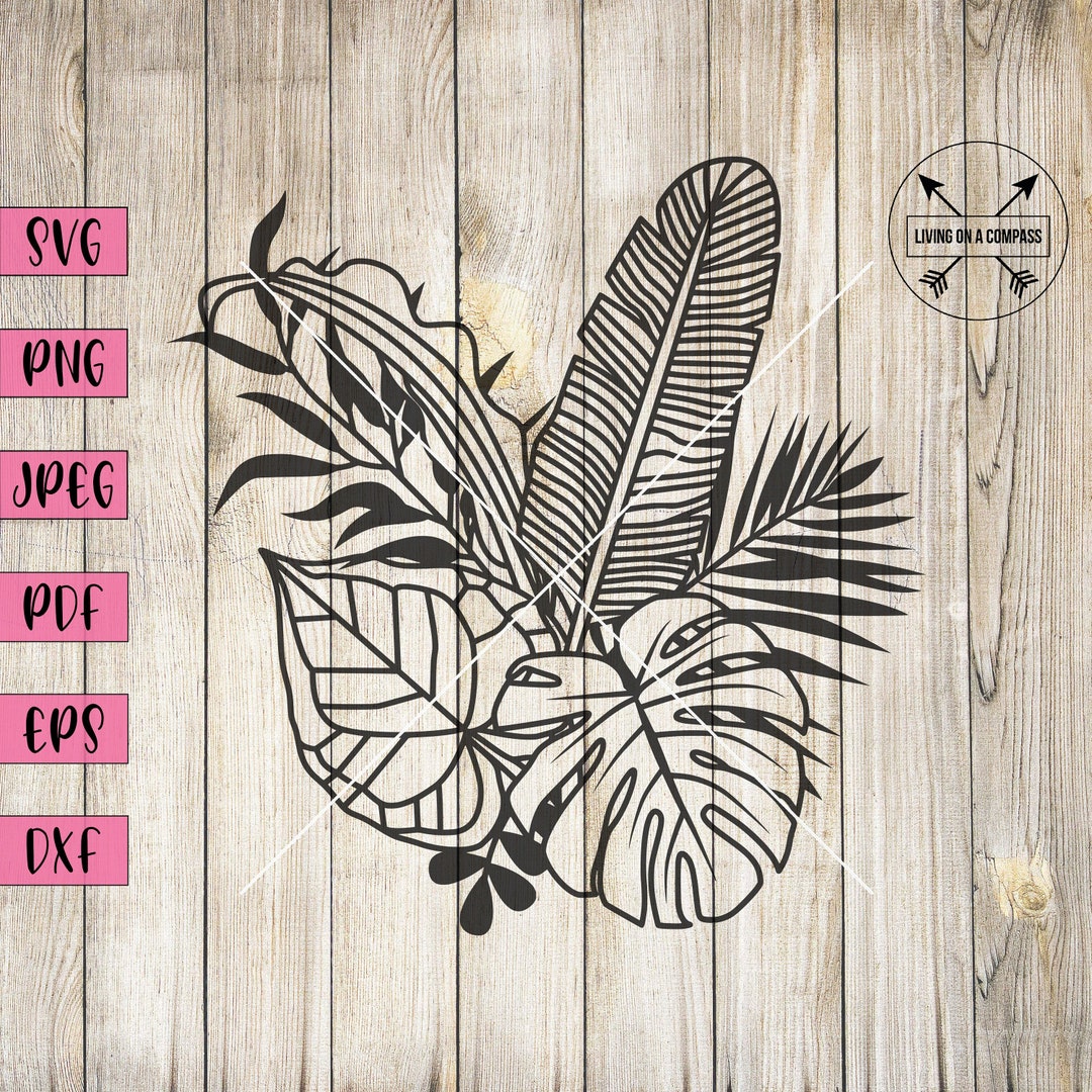 Tropical Leaves, Leaves Svg, Tropical Svg, Monstera Svg, Tropical Leaf ...