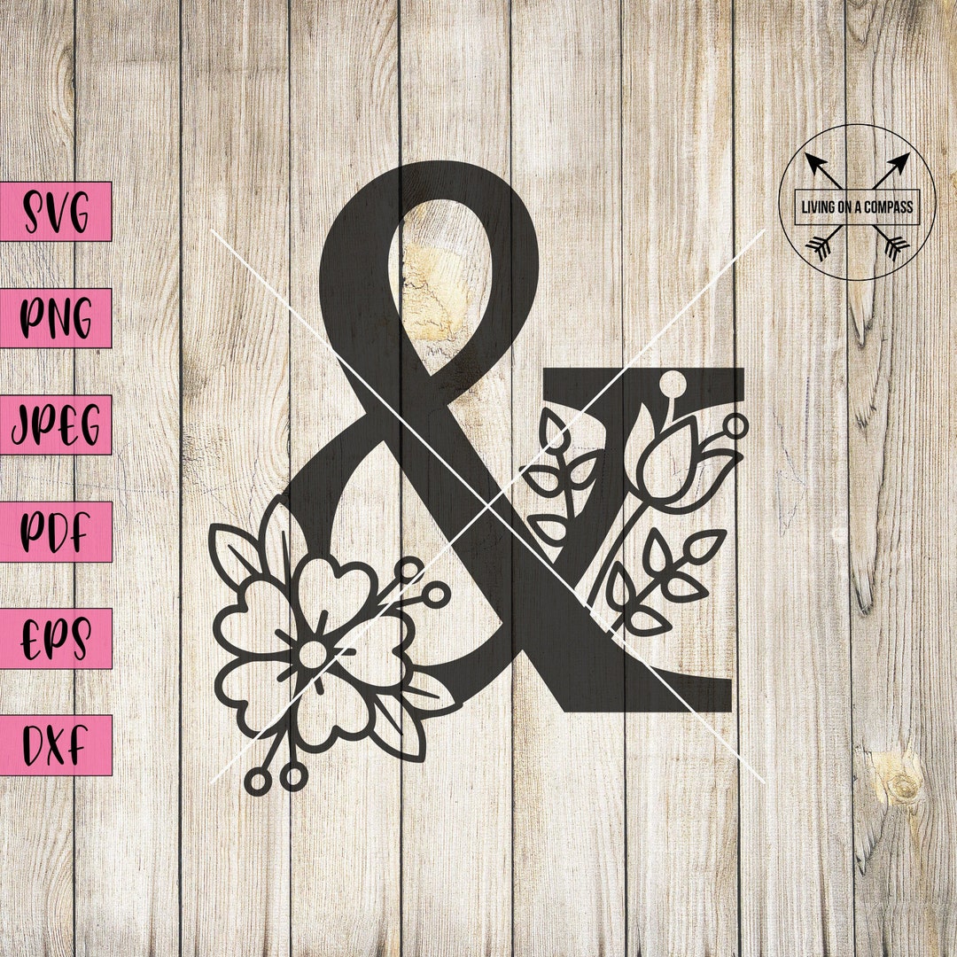 Símbolo floral svg letra svg clipart del alfabeto floral - Etsy México