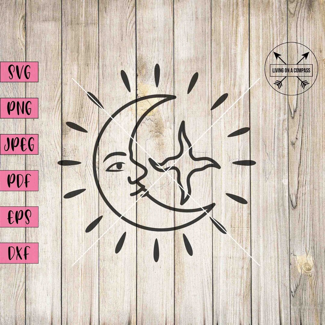 Moon Face Svg, Moon Decoration, Moon Stickers, Moon Art, Moon Art Print ...