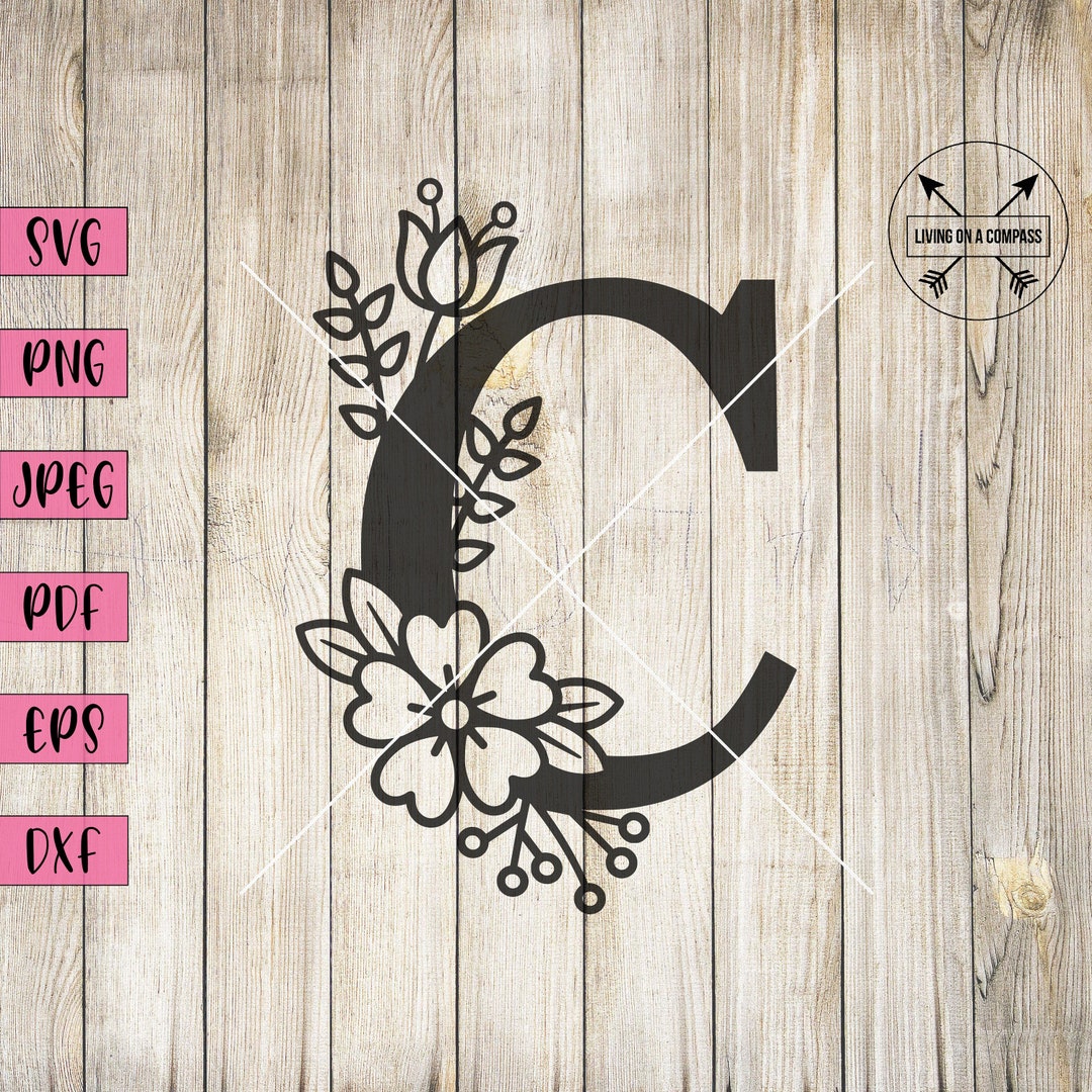 Floral Letter C Svg, Floral Alphabet Svg, Floral Letters, Floral Alphabet, Monogram Font Svg ...