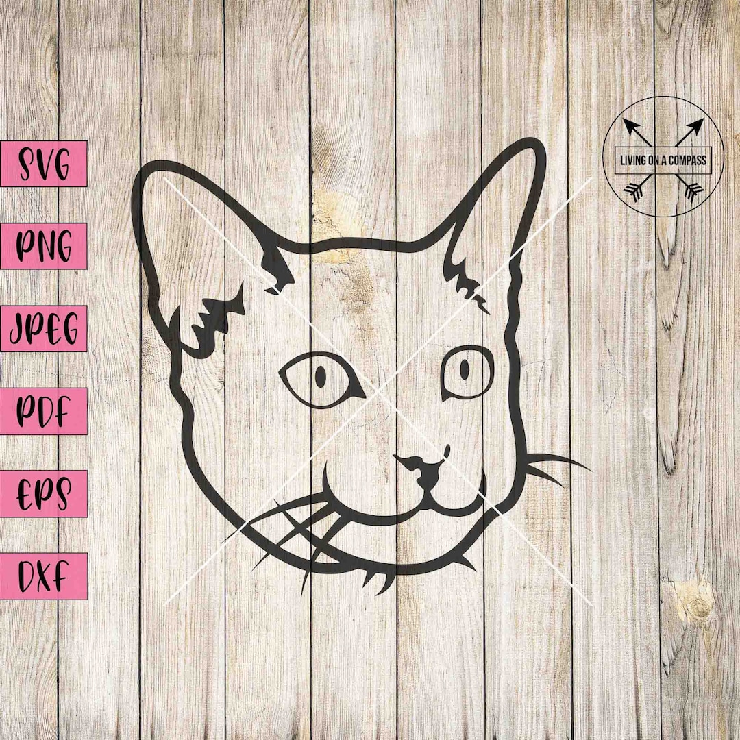 Raas Cat Svg, Cat Svg, Cat Face Svg, Cat Png, Cat Clipart, Cat Dxf ...