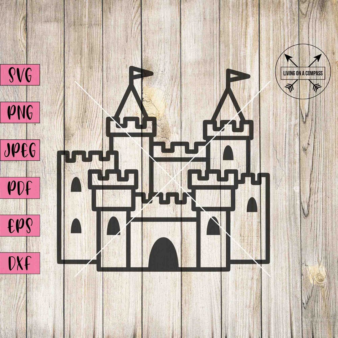 Castle Clipart, Princess Svg, Castle Wall Decal, Castle Cake Topper ...