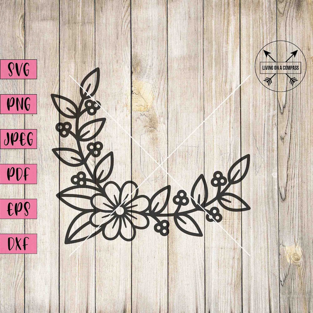 Flower Corner Svg, Floral Corner Svg, Flower Border Svg, Floral Border ...