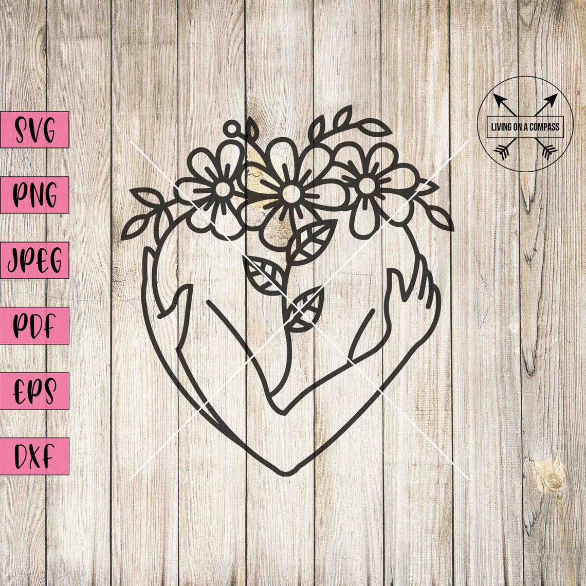Floral Heart Svg, Flower Heart Clipart, Heart Flower Svg, Heart Svg ...