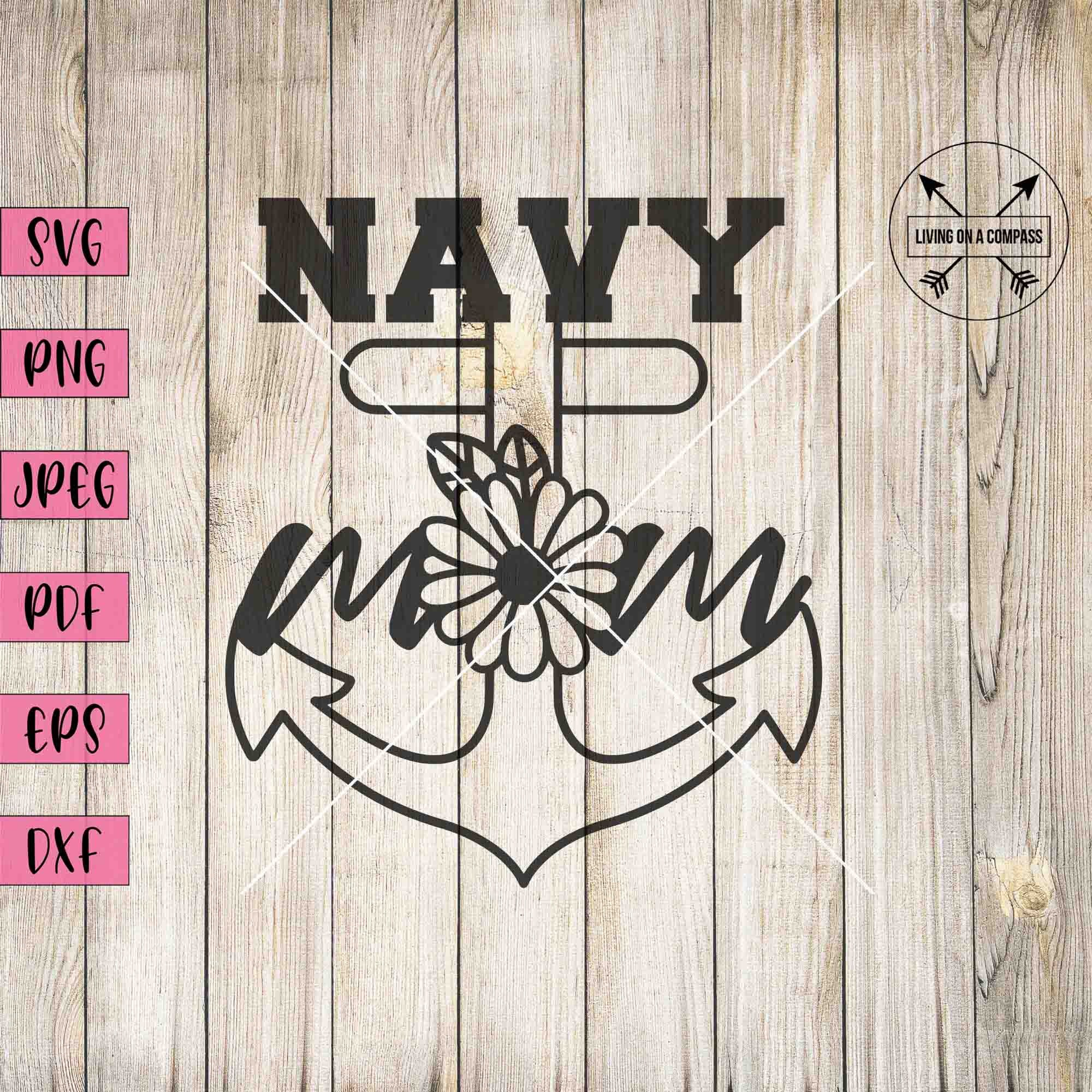 Navy Mom Svg, Anchor Svg, Nautical Svg, Nautical Clipart, Nautical Clip ...