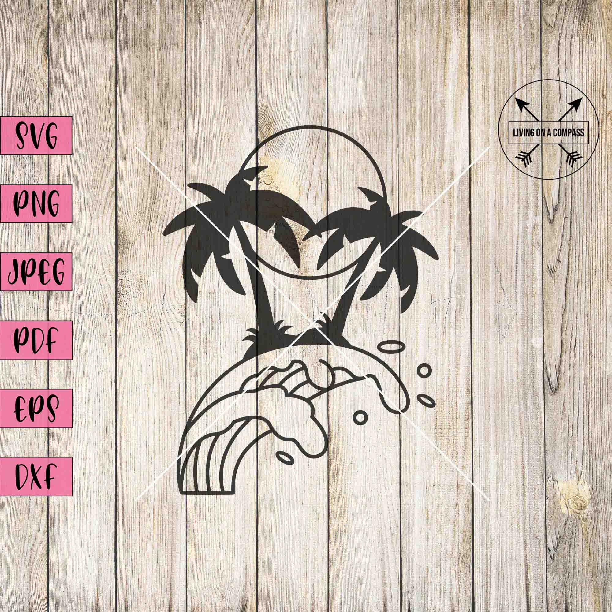 Waves Svg Waves Clip Art Palm Tree Silhouette Ocean Print - Etsy Australia