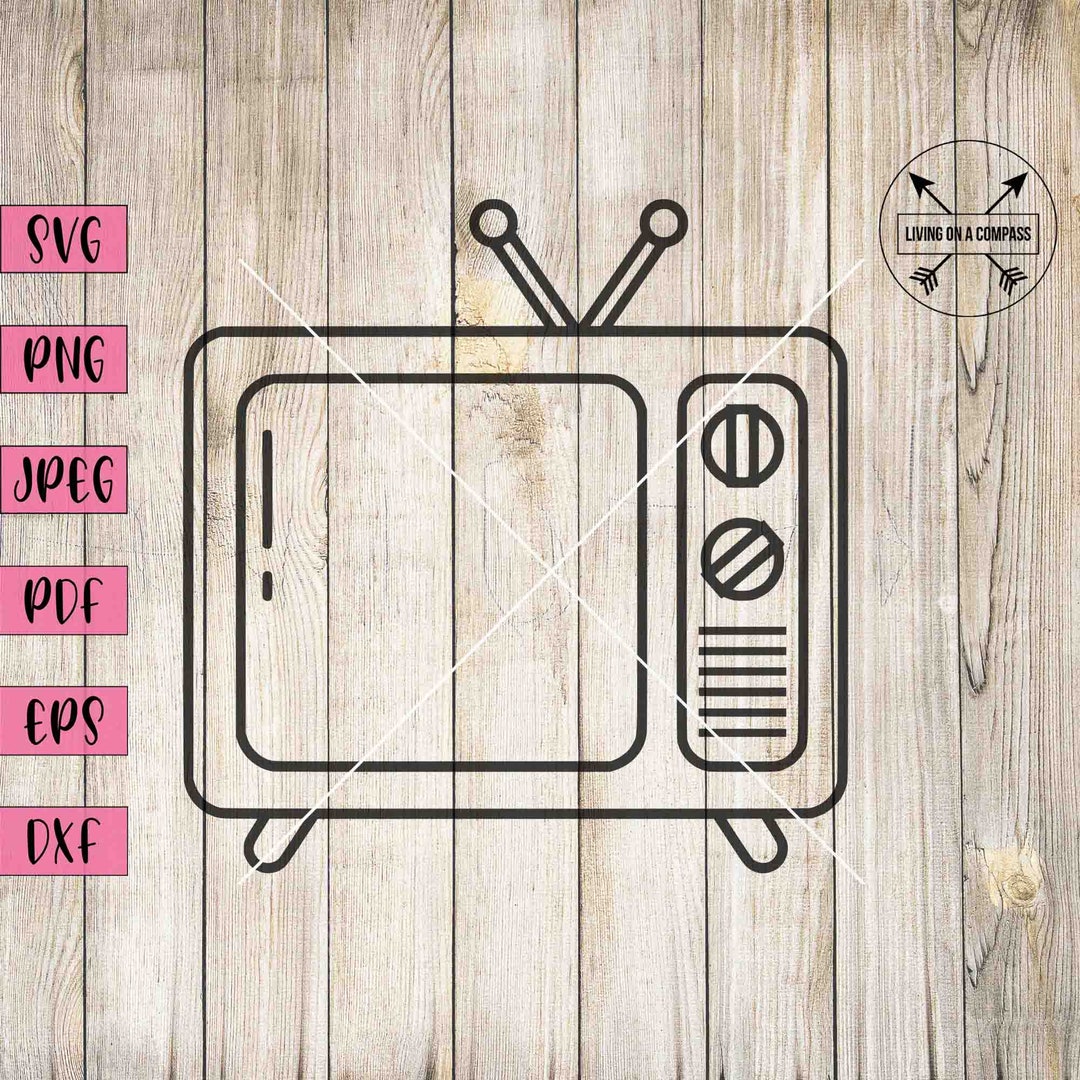 Vintage Tv Svg, Tv Svg, Television Clipart, Television Decal, Retro Tv ...
