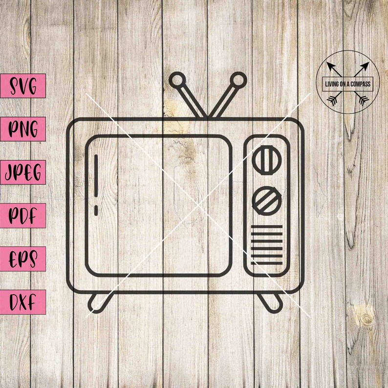 Vintage Tv Svg, Tv Svg, Television Clipart, Television Decal, Retro Tv ...