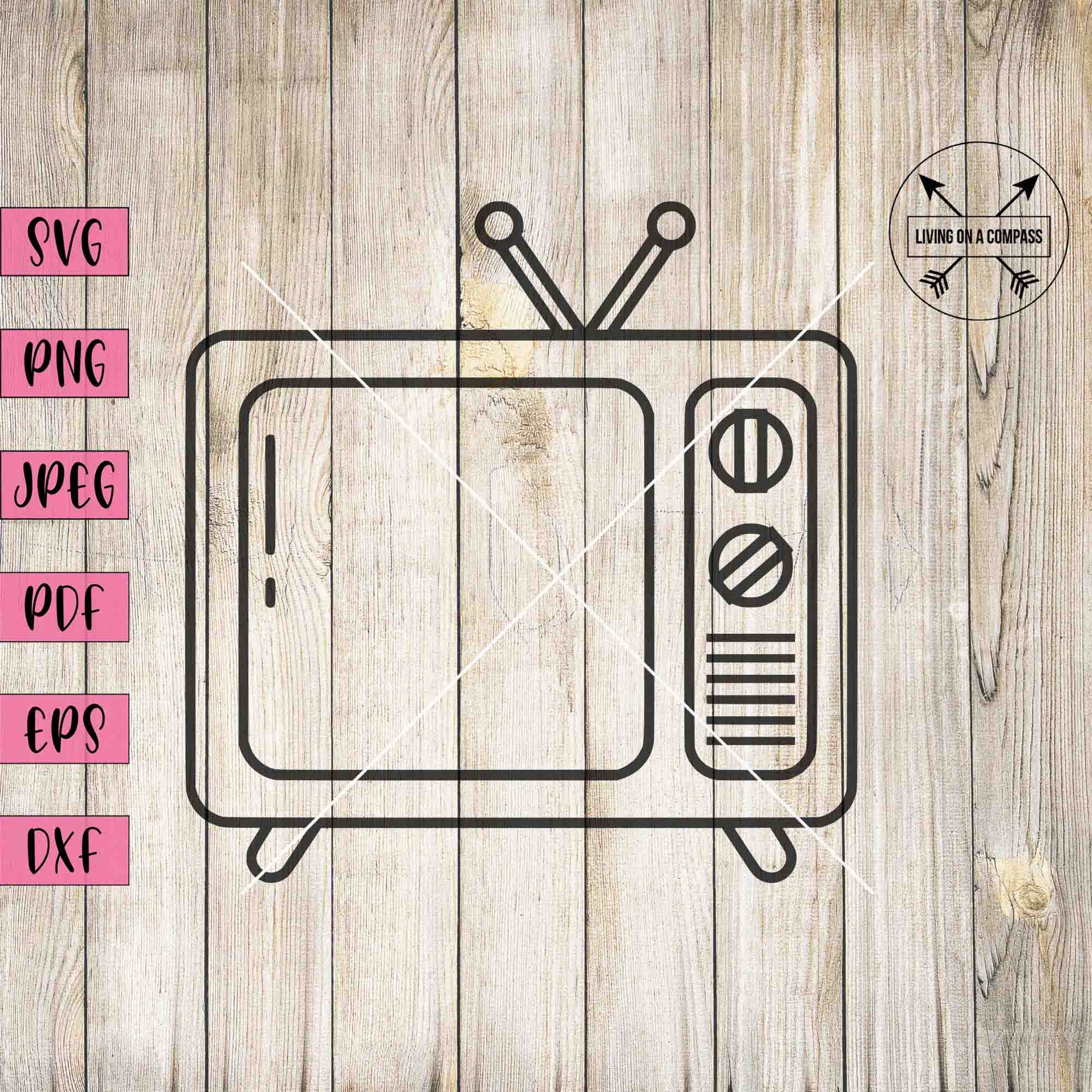 Vintage Tv Svg, Tv Svg, Television Clipart, Television Decal, Retro Tv ...