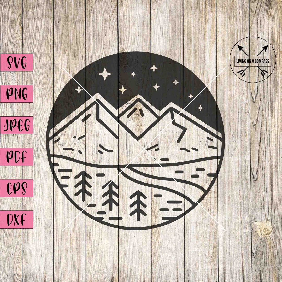 Forest Svg, Mountains Svg, Mountains Cut File, Forest Clipart, Mountain ...