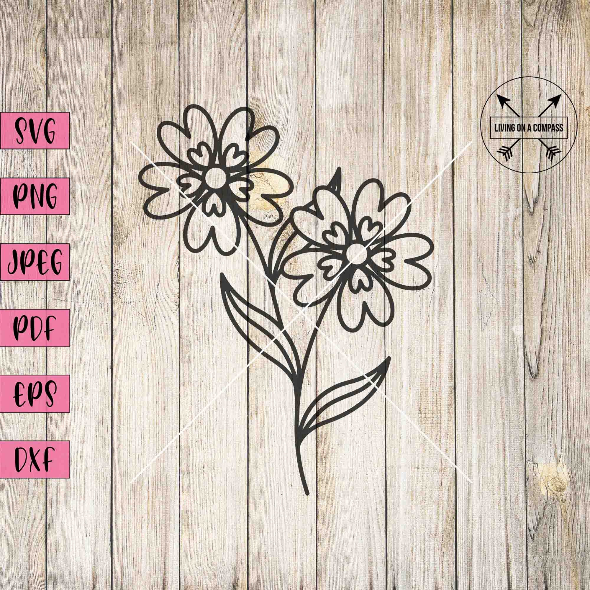 Flowers Svg, Daisies Svg, Flower Clipart, Sunflower Svg, Spring Flower ...
