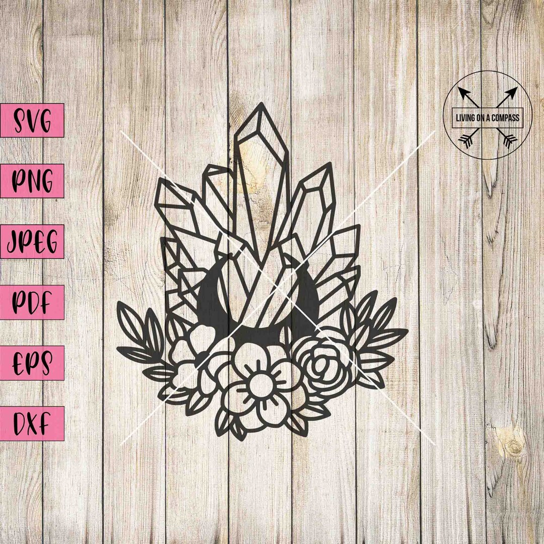 Crystals Svg, Gems Png, Crystal Clipart, Large Crystal Cluster, Black ...