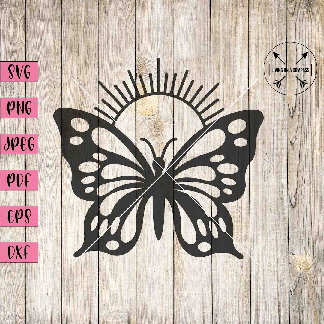 Butterfly Sun Svg, Sun Clip Art, Sun Print, Sun Png, Boho Sun Art ...