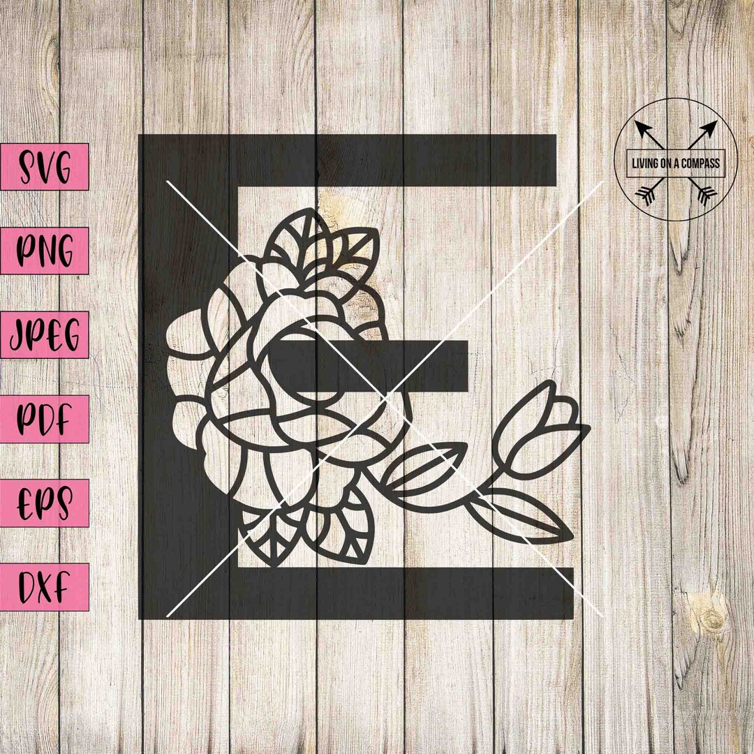 Floral Letter E Svg, Letter Svg, Floral Alphabet Clipart, Floral ...