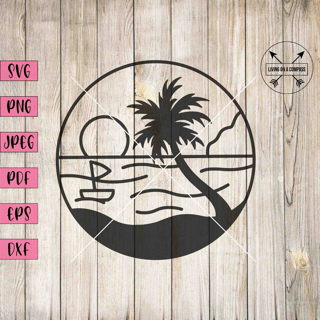 Sunset Svg, Beach Svg, Beach Signs, Sun Svg, Ocean Clipart, Sun Clipart ...