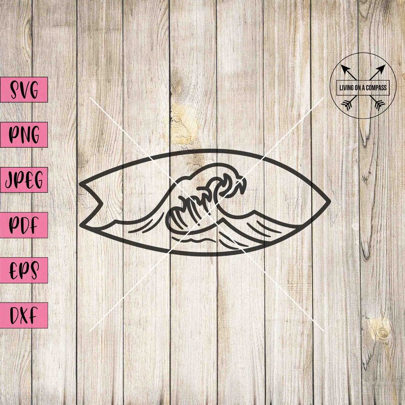 Surfboard Svg, Surfboard Clipart, Surfboard Wall Art, Waves Svg, Waves ...