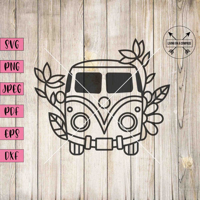 Hippie Van Svg - Etsy