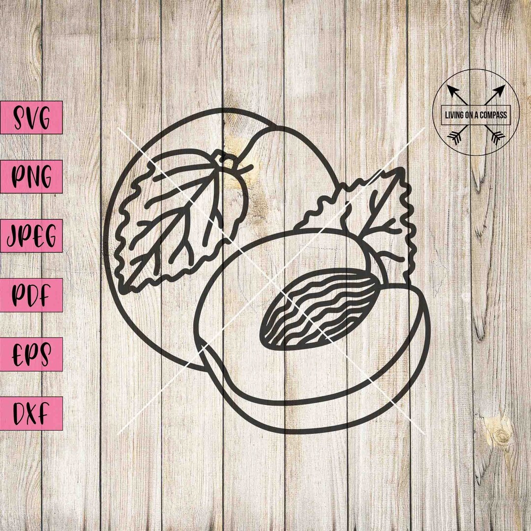 Peach Svg, Peach Clipart, Fruit Svg, Peaches Print, Fruit Clipart ...