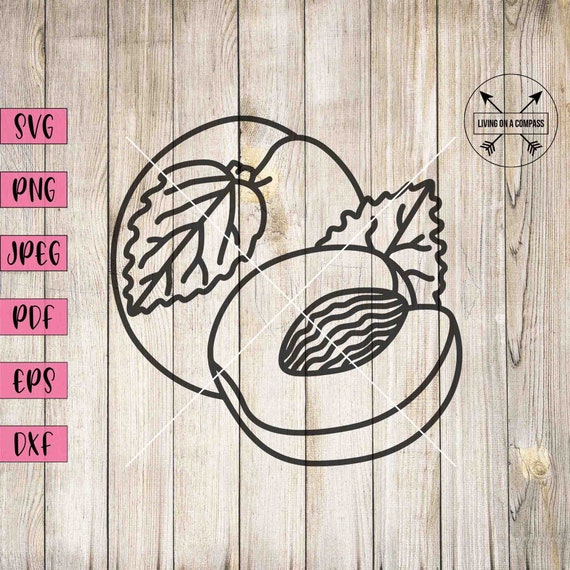 Peach Svg Peach Clipart Fruit Svg Peaches Print Fruit - Etsy