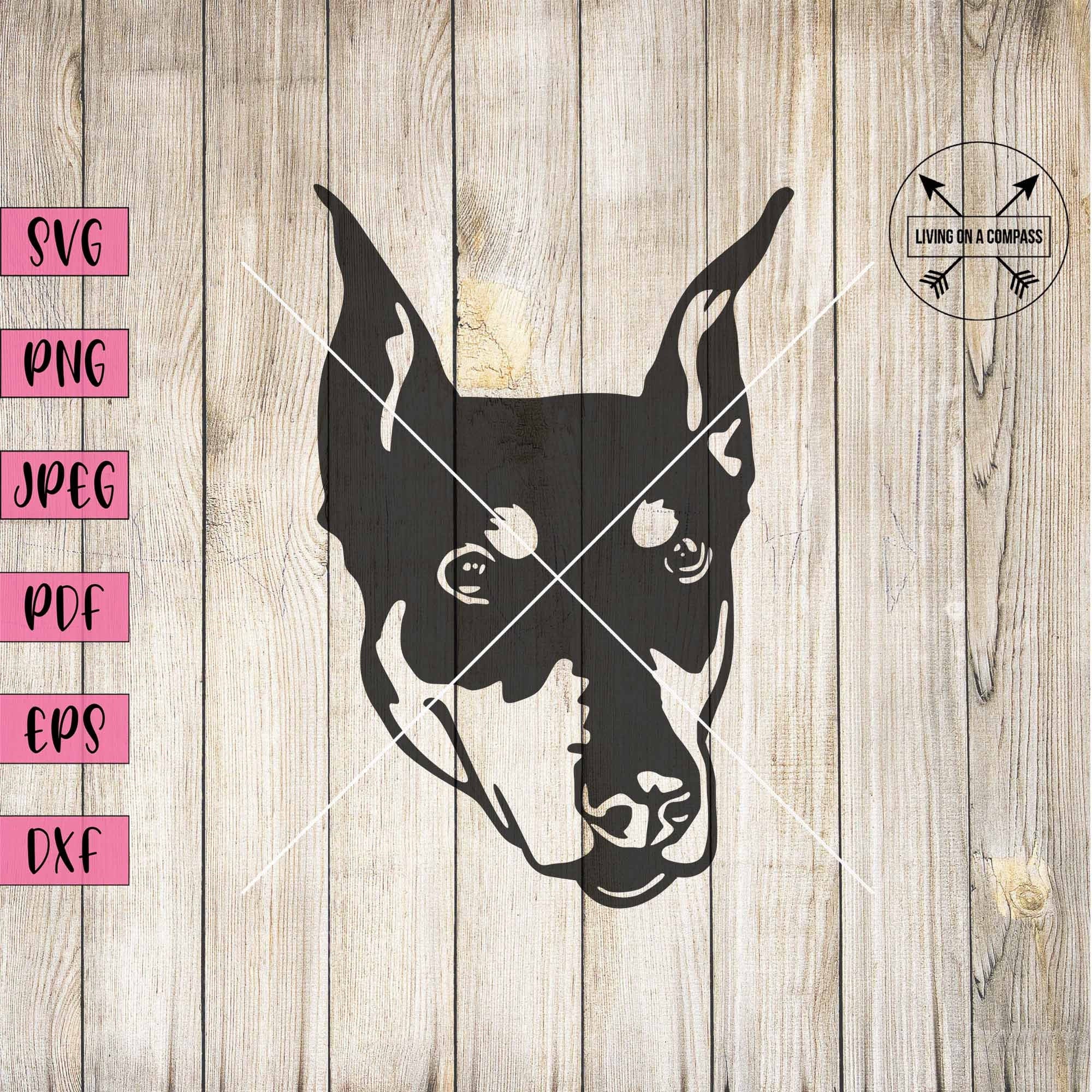Pinscher alemán svg, perro svg, perro svg archivos, doberman pinscher ...