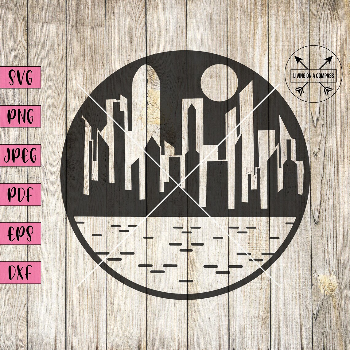 Urban Svg City Clipart Moon Clipart Urban Art Philadelphia - Etsy