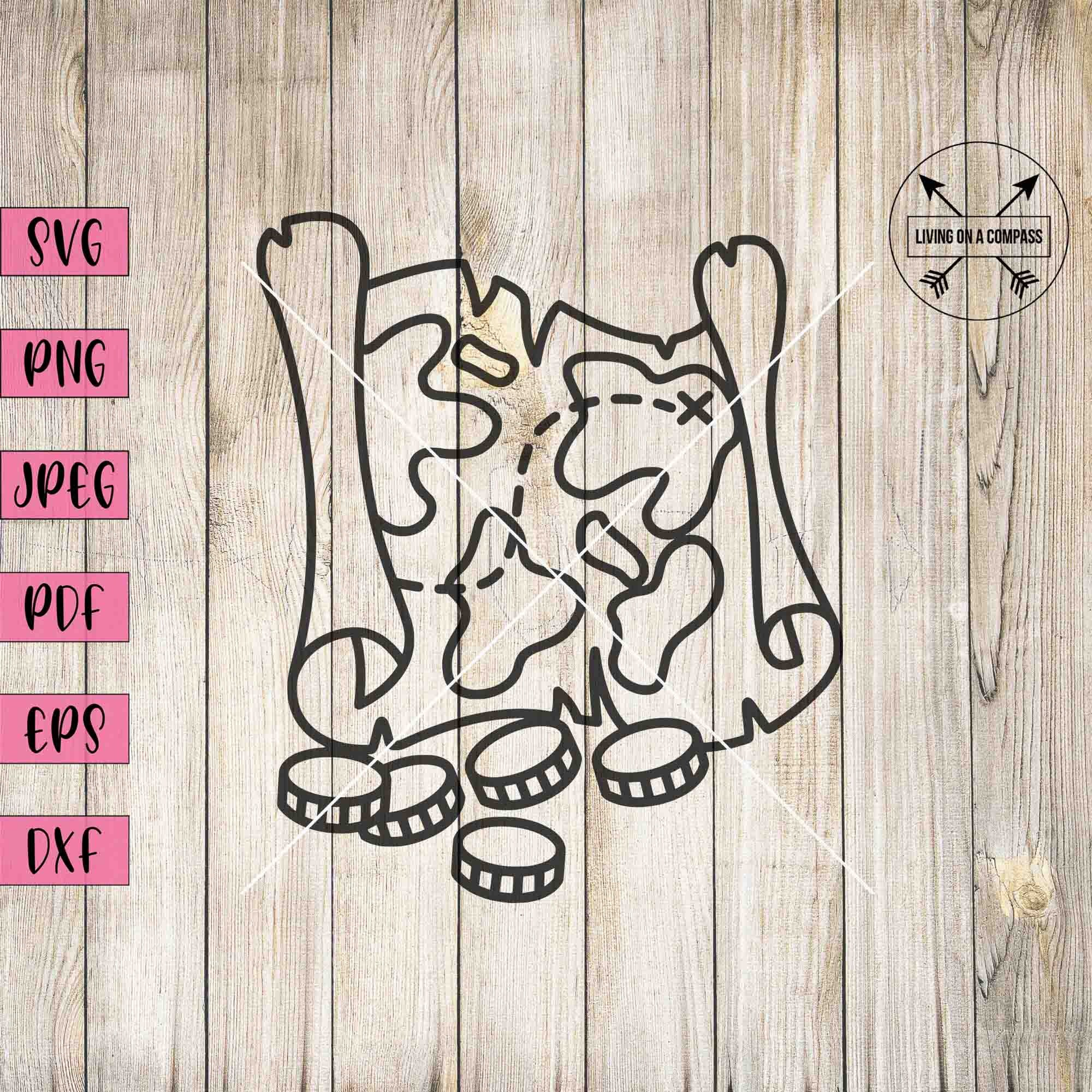 Treasure Map Svg, Pirate Treasure Map, Pirate Map, Treasure Clipart ...