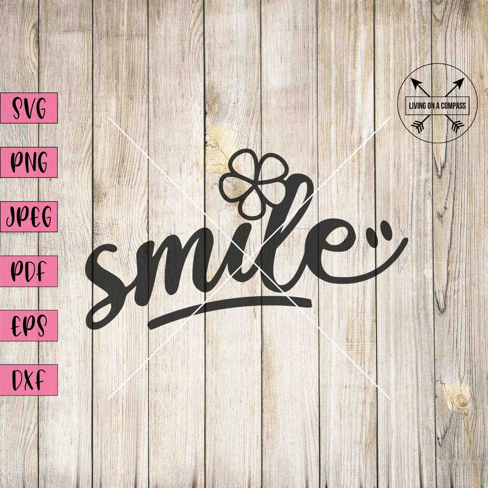 Smile Svg, Smile Word Art, Floral Word Art, Smile Clipart, Smiley Decal ...