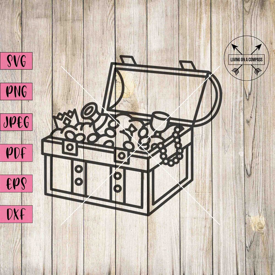 Treasure Chest Svg, Treasure Chest Clipart, Pirate Treasure Chest ...