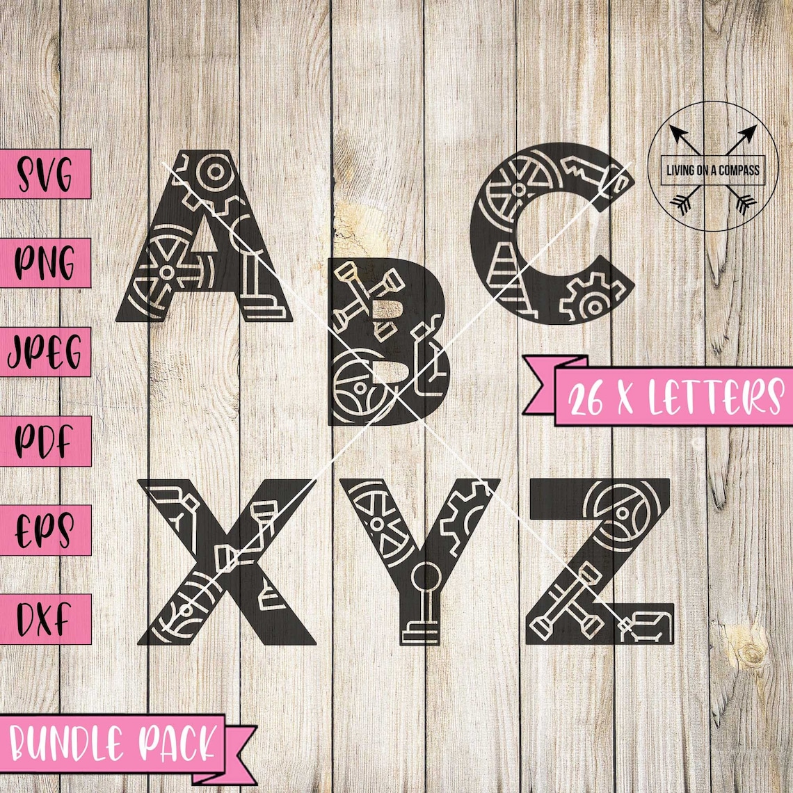 A-Z Tools Alphabet Mechanical Letters Laser Cut Alphabet - Etsy
