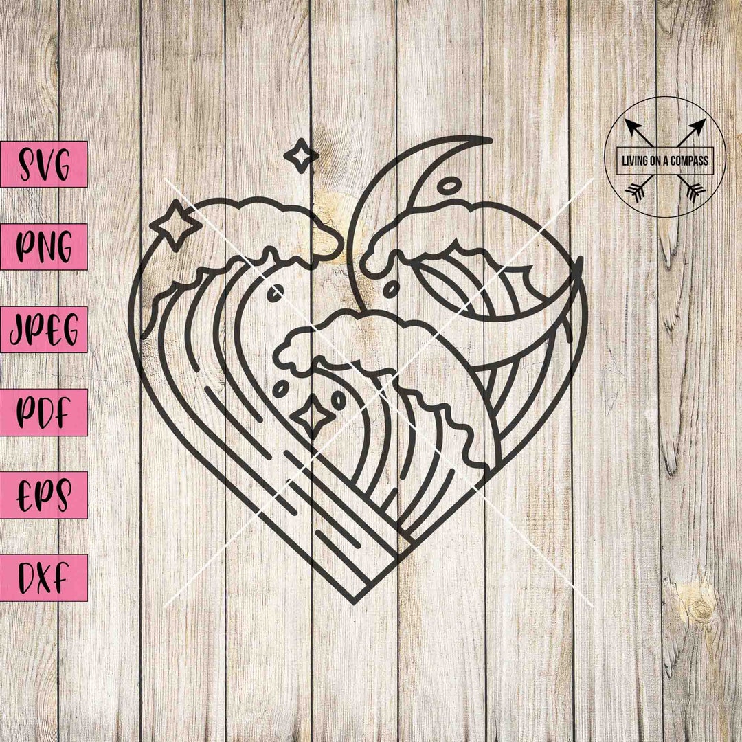 Olas svg, imágenes prediseñadas de ondas, ondas de corazón, vector de ...