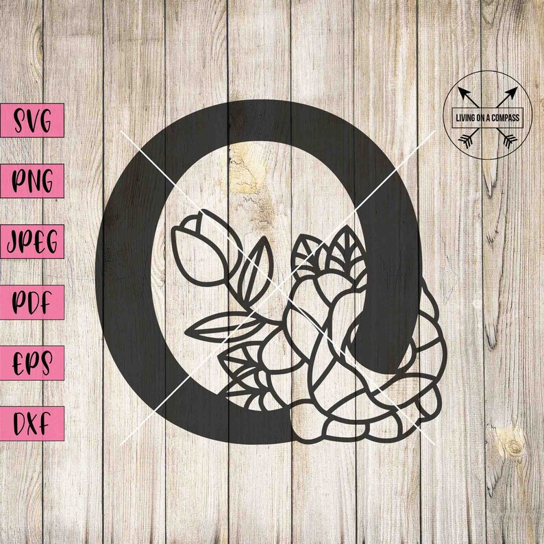 Floral Letter O Svg Letter O Png Letter O Cut File Alphabet - Etsy