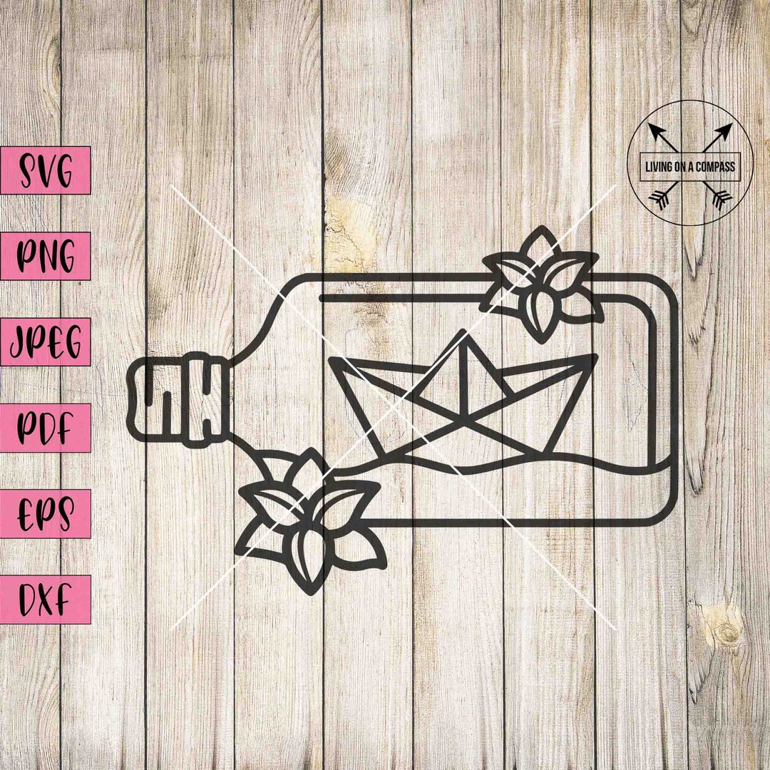 Ship in a Bottle, Boat Svg, Paper Boat Svg, Sailboat Svg, Boat Decal ...