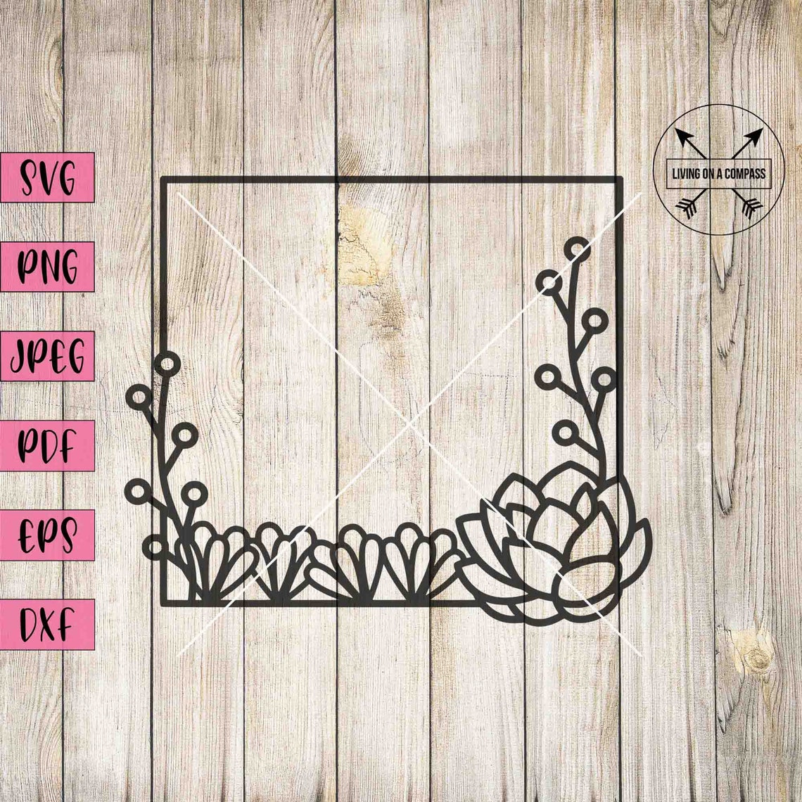 Succulent Frame Svg Leaf Frame Svg Leaf Frame Clipart Leaf - Etsy