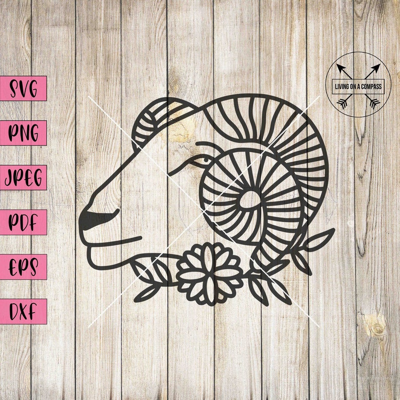Ram Svg Animal Clipart Animals Clip Art Aries Svg Aries - Etsy