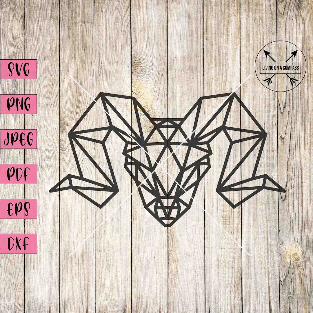 Geometric Ram, Ram Svg, Ram Clipart, Ram Decal, Aries Svg, Zodiac Svg ...