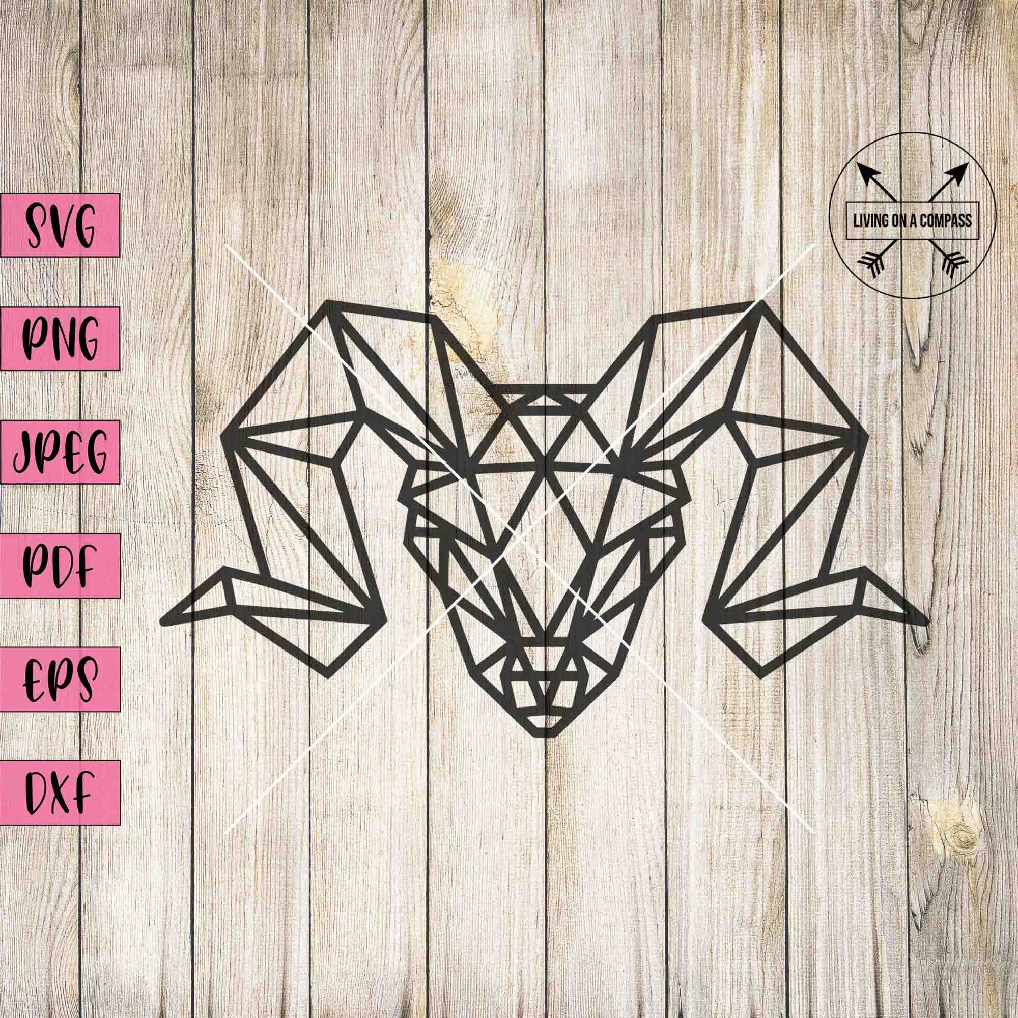 Geometric Ram, Ram Svg, Ram Clipart, Ram Decal, Aries Svg, Zodiac Svg ...