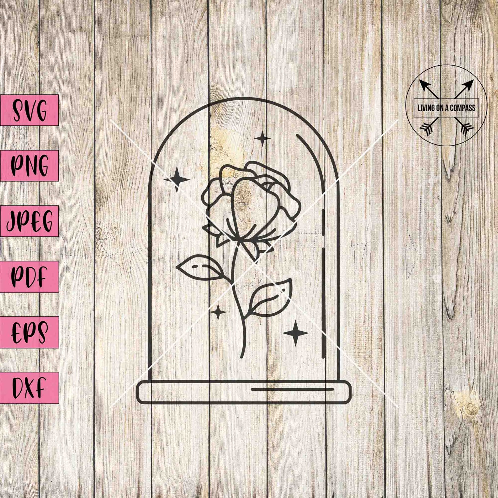 Enchanted Rose Svg, Rose in Glass Dome, Rose Svg, Rose Png, Rose ...