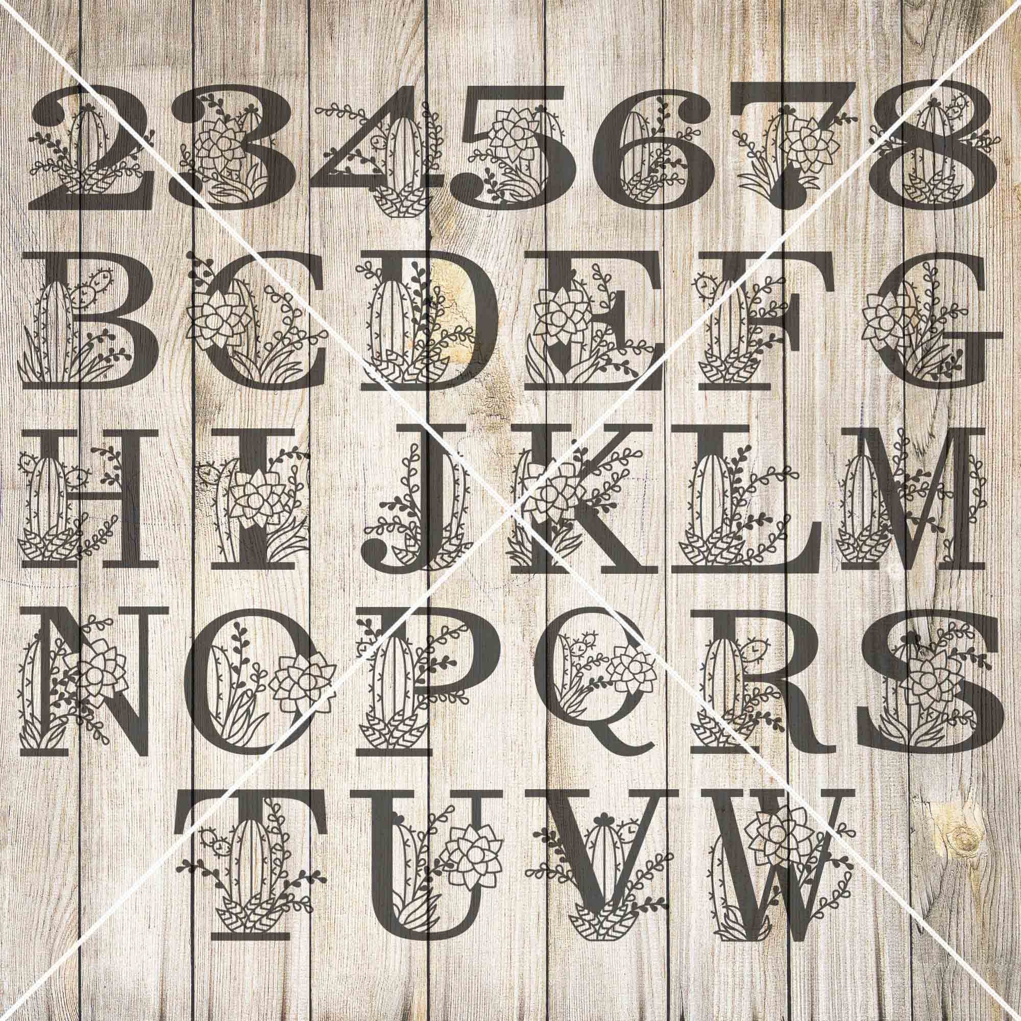 A-Z Cactus Alphabet, Cactus Letters, Cactus Alphabet, Laser Cut ...