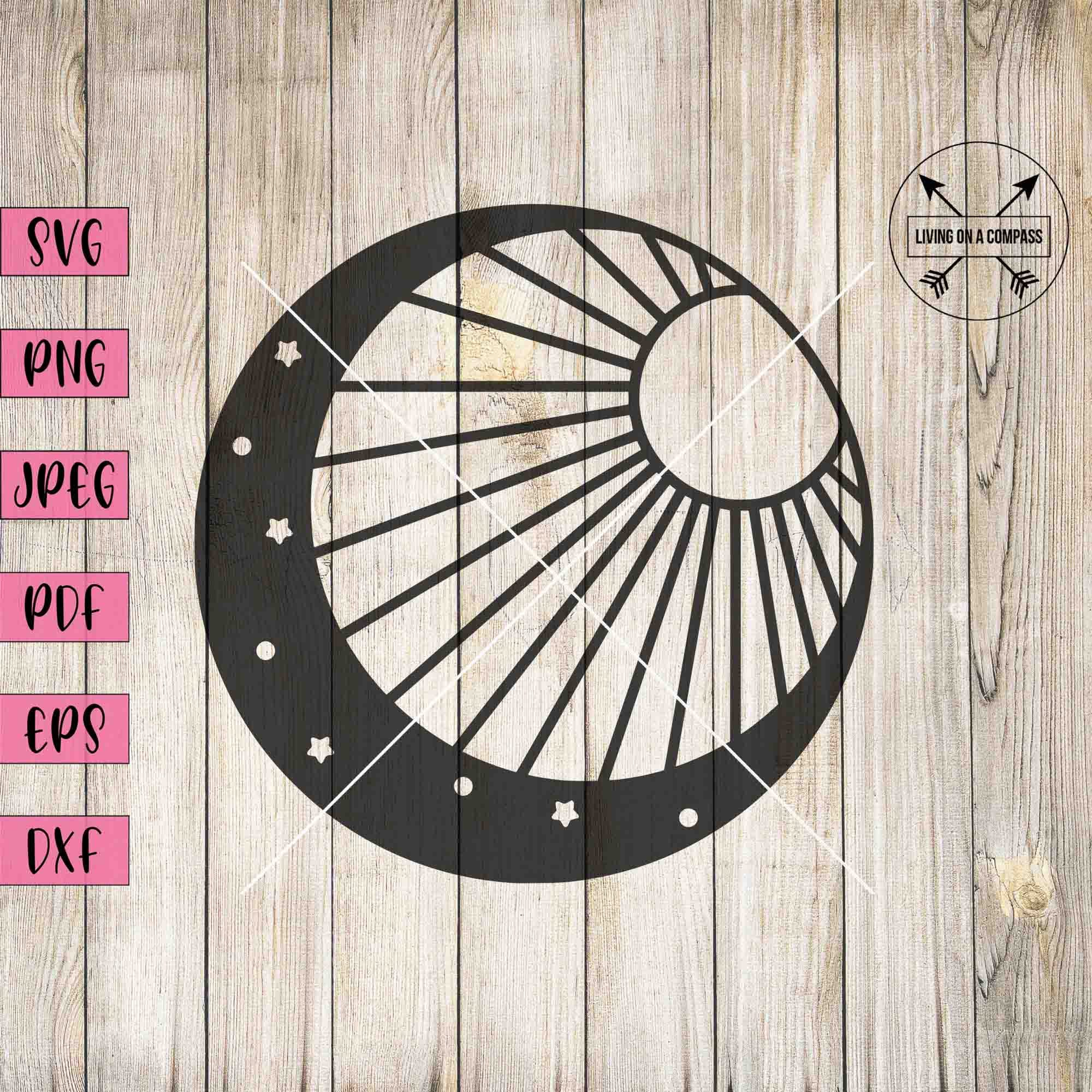 Sun and Moon Svg, Sun Moon Stars Decor, Crescent Moon Svg, Sun Svg ...