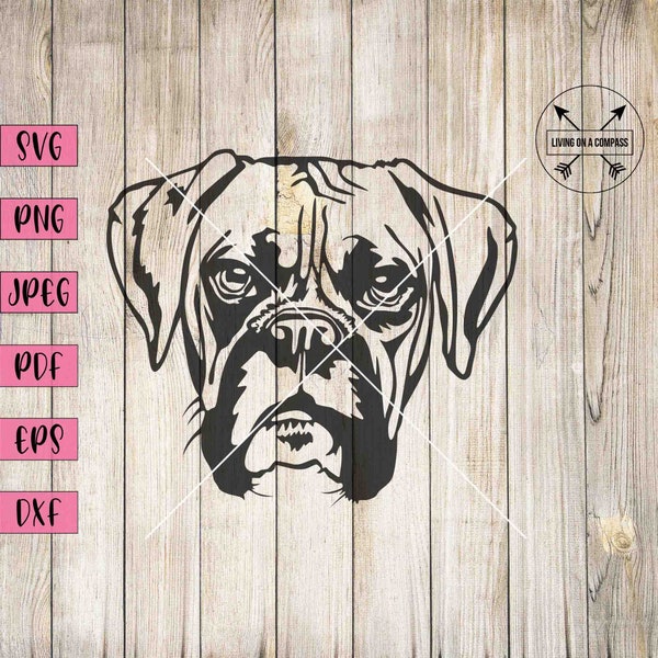 Boxer Face Svg - Etsy