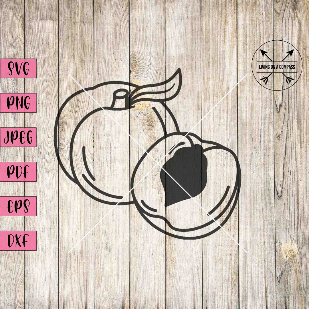 Peach Svg, Peach Clipart, Apricot Svg, Fruit Svg, Fruit Png, Fruit ...
