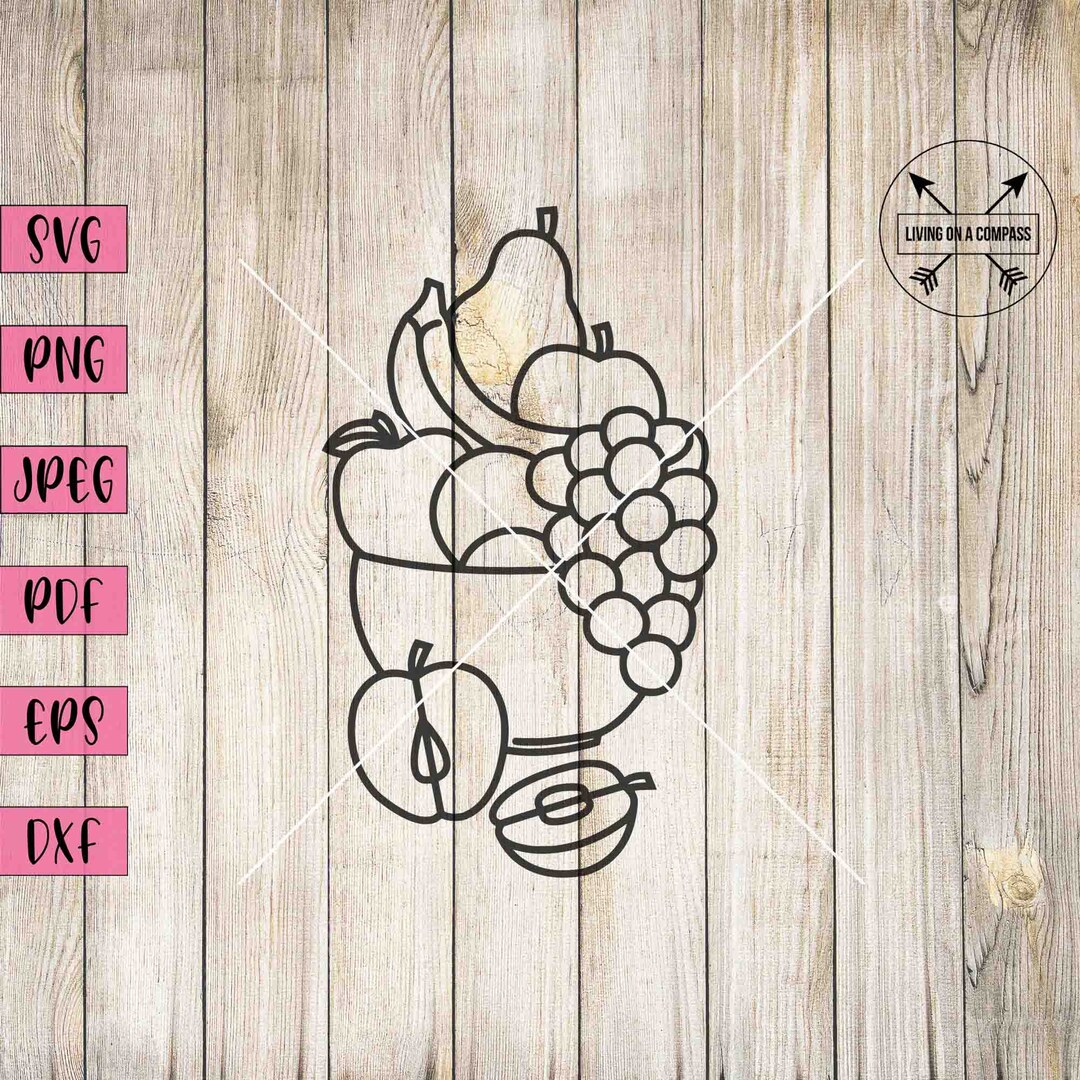 Fruit Bowl Svg, Fruits Png, Fruits Clipart, Clip Art Fruits, Fruit Wall ...