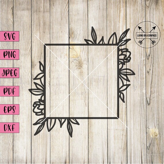 Square Frame Svg Floral Frame Svg Square Frame Clipart - Etsy