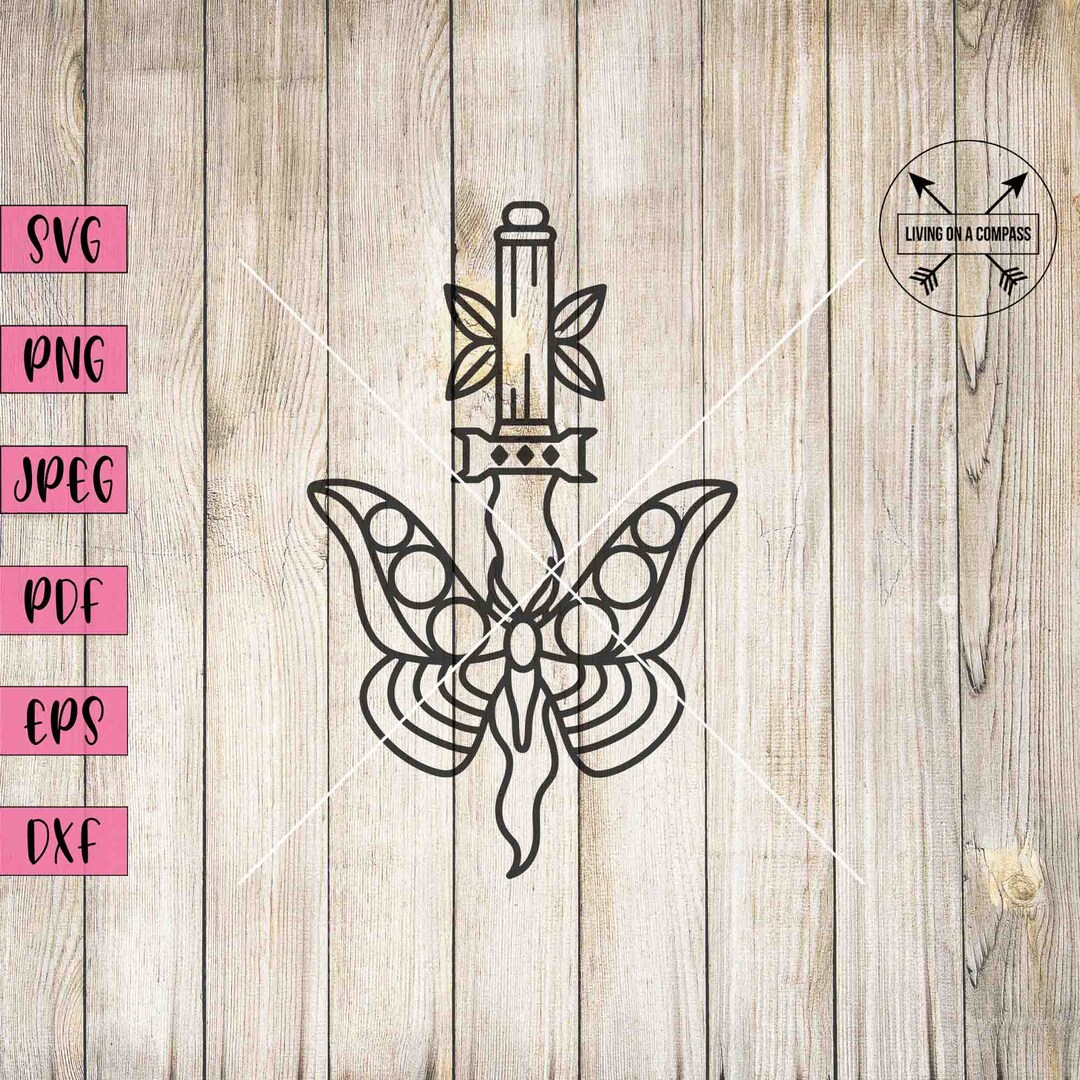 Weapon Svg, Weapon Clipart, Weapon Charms, Floral Butterfly Svg ...