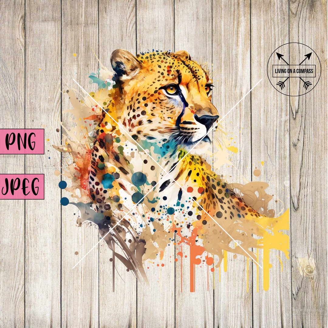 Leopard Watercolor, Leopard Digital Download, Leopard T-shirt Design ...