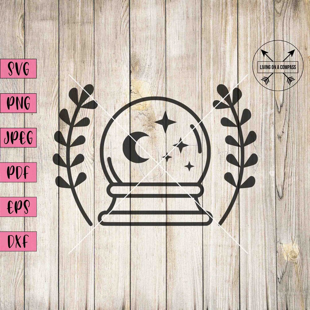 Crystal Ball Svg, Crystal Ball Clipart, Moon Svg, Moon Clipart, Moon ...