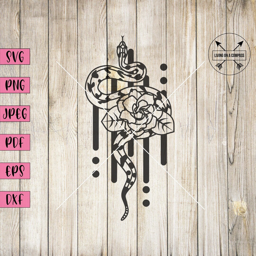 Floral Snake Svg Snake Png Snake Clipart Snake Wall Art - Etsy