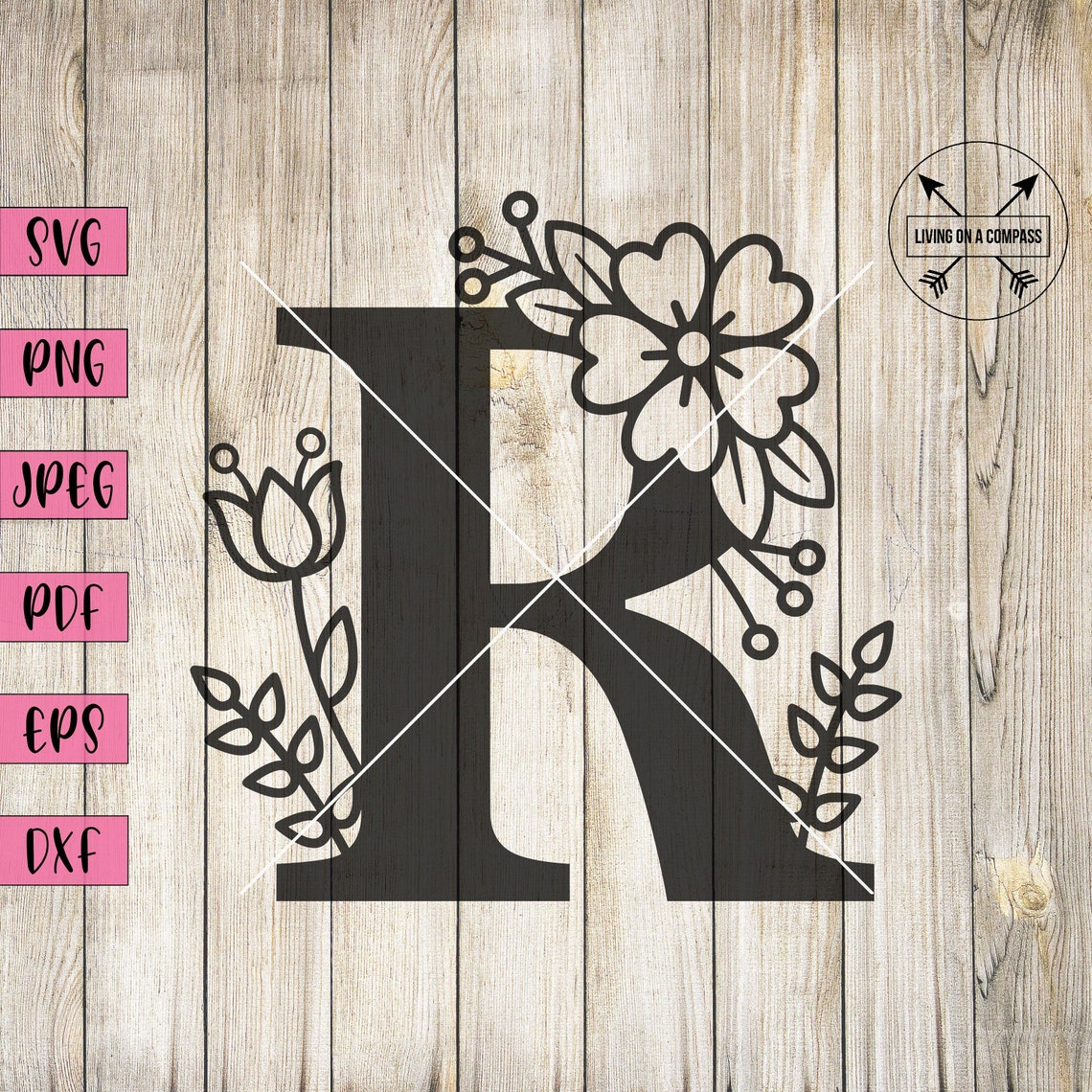 Floral Letter Svg Letter Svg Floral Alphabet Clipart - Etsy
