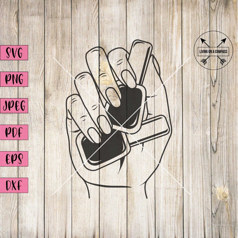 Hand Holding Nail Polish Svg, Nail Vanish Svg, Beauty Png, Acrylic ...