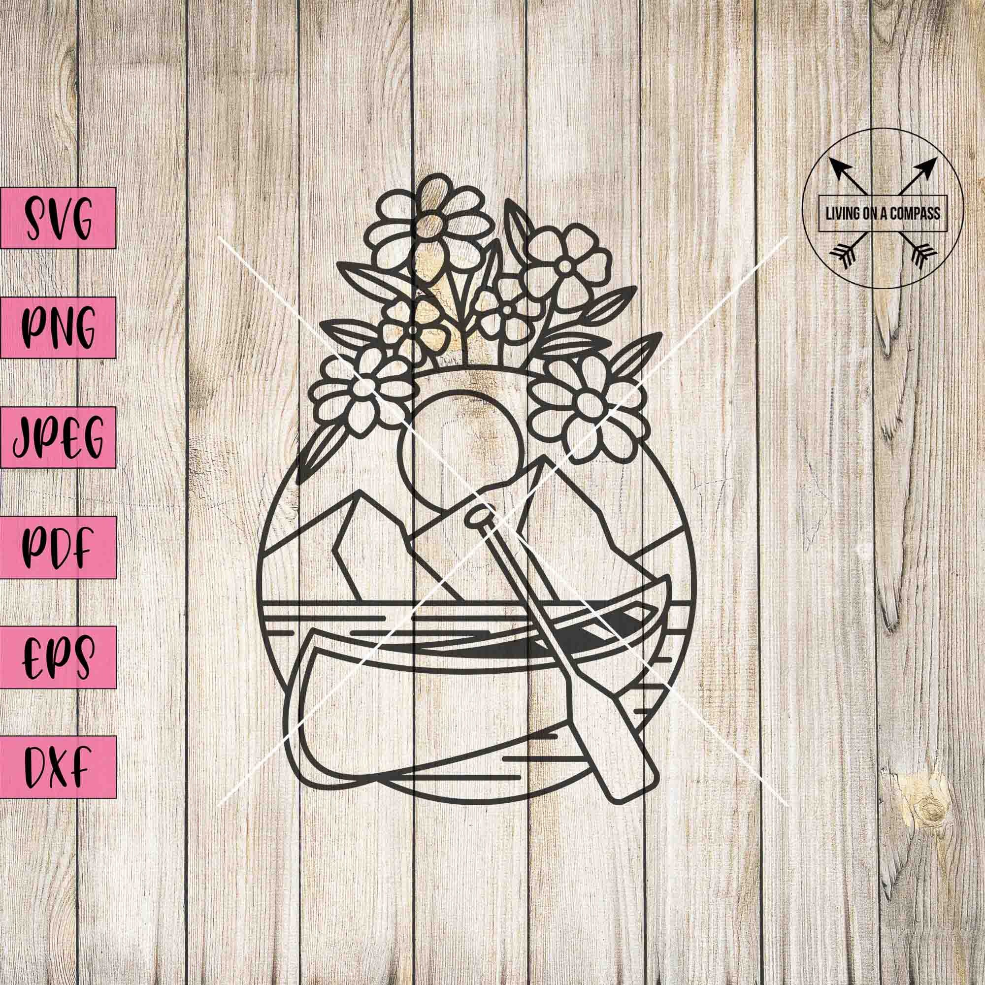 Canoe Svg, Mountains Png, Canoe Clipart, Canoe Clip Art, Canoe Decal ...